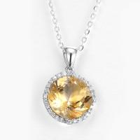 China Long Teardrop Round Marquise Pendant Necklace 925 Silver Gemstone Box Chain Locket for sale