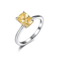 China Yujinfu 925 Silver Gemstone Ring with 6mm Natural Citrine and AAA Cubic Zirconia - 2.5g Lightweight Fashion Jewelry for Women for sale