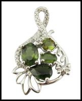 China Marquise Silver Gemstone Drop Necklace Cross Chain Accent Detail Design for sale