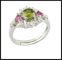 China Women's 925 Silver Gemstone Rings In Rhodium Plating Size 7 10 for sale