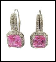 China Stylish Sterling Silver Stone Earrings Sterling Silver Gemstone Drop Earrings Lightweight Casual for sale