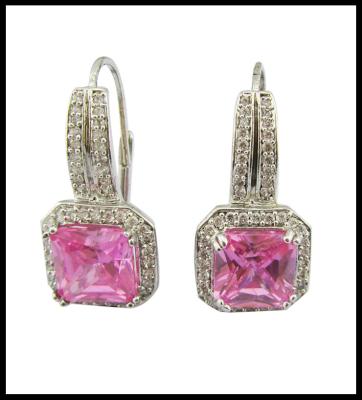 China Stylish Sterling Silver Stone Earrings Sterling Silver Gemstone Drop Earrings Lightweight Casual for sale