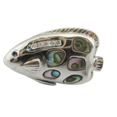 China Colorful Shell Silver Gemstone Pendant Zircon Crystal Necklace For Everyday Parties for sale