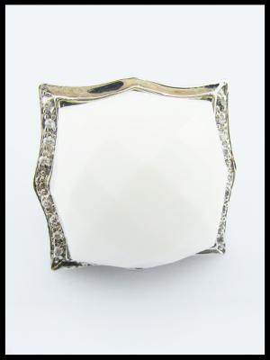 China 925 Sterling Silver Irregular Shape White Agate Rings For Women Sterling Silver Rings With Stones for sale