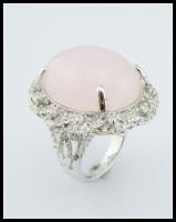 China Artisan Crafted 925 Silver Rose Quartz Rings With 5~8g Silver Weight Dual-purpose Ring Sterling Silver Flower Ring Uniqu for sale