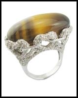 China Sparkling Anniversary Gemstone Rings In Sterling Silver Tiger Eye Stone Sterling Silver Band Ring Sterling Silver Unique for sale