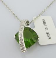 China Ring Size 7 925 Silver Jewelry Set with Lobster Clasp Closure Green Summer for sale
