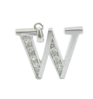 China W Letter Jewelry Accessory 925 Silver CZ Pendant For Summer Holiday Looks Alphabet Alphabet Pendant for sale