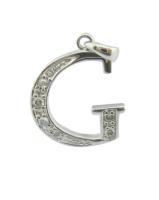 China G Letter 1.25mm/1.5mm Stones 925 Silver CZ Pendant Affordable and Elegant sterling silver pendant  diamond alphabet for sale