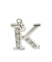 China Sparkling ABCDEFGHIJK;MNOPQRSTUVWXYZ Alphabet Necklace in 925 Silver with Zircon Stones for sale