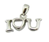 China I LOVE U Pendant Sparkling Sterling Silver A Z Alphabet Pendant pieces of jewelry Love Story Iced out pendant for sale