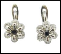 China Cz Stone Size 1.0-1.25mm Nickel-Free Cubic Zirconia 925 Silver Earrings With Design Flower Earring Sterling Silver Rose for sale