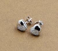 China Sparkling Modern 925 Sterling Silver CZ Earrings Wardrobe Essential Jewelry Mens Sterling Silver Earrings AAA for sale