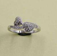 China Heart Leaf CZ AAA Stackable Ring 925 Sterling Silver CZ Rings Pear/ Oval/ Round/ Chevron/ Heart Cut CZ Gemstone Ring for sale
