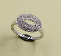 China Round Swirl Ring Oval 925 Sterling Silver Eternity Bands With AAA Grade Cubic Zirconia For Wedding Anniversary for sale