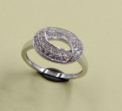 China Round Swirl Ring Oval 925 Sterling Silver Eternity Bands With AAA Grade Cubic Zirconia For Wedding Anniversary for sale