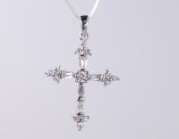 China New Cross Collectioon 925 Sterling Silver Religious Pendant With Shimmering Cubic Zirconia Ice Crossd Out Pendant for sale