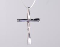China 18K White Gold Diamond Sterling Silver Cross Plain Shinning Pendant 925 Religious Pendant Casual to Formal Christmas gif for sale