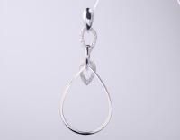 China Teardrop Pear Drop Shape Geometric Collection Pendant with CZ Stones 925 Sterling Silver Jewelry Accessory Silver for sale