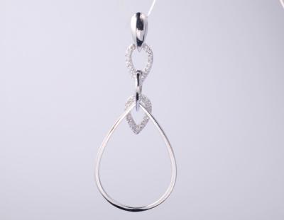 China Teardrop Pear Drop Shape Geometric Collection Pendant with CZ Stones 925 Sterling Silver Jewelry Accessory Silver for sale