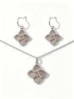 China AAA Cubic Zirconia Teardrop-shaped Rhodium Plated Silver 925 Jewelry Set for Weddings and Gifts for sale