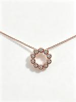 China 925 Silver CZ Pendant with White AAA Solitaire Circle  Pendant CZ Stones in Round Circle Rose Gold 0.1 Micron Plated Mirror Polished Finish , Circles Pendants, A Set Collection for sale