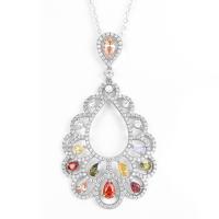 China 5.27g Pear Shaped Cubic Zirconia Pendant in 925 Sterling Silver - Multi-Color Stones for Wedding & Engagement Jewelry for sale