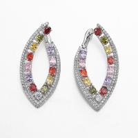 China Bridal Clip-On 925 Silver Teardrop Earrings with Cubic Zirconia - 11g Pair Weight, Multiple Plating Options for sale