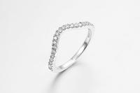 China Star Band Rings 925 Sterling Silver with AAA Cubic Zirconia - 1.0g Stackable Promise Rings for Wedding and Engagement for sale