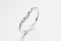 China Star Band Rings 925 Sterling Silver with AAA Cubic Zirconia - 1.0g Stackable Promise Rings for Wedding and Engagement for sale