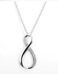 China 925 Sterling Silver Infinity Necklace with A-Grade Cubic Zirconia - 30 Piece MOQ Custom Jewelry for sale