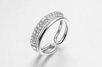 China 2.31g 925 Sterling Silver Halo CZ Engagement Ring - Circle Round Design with Customization Options for sale