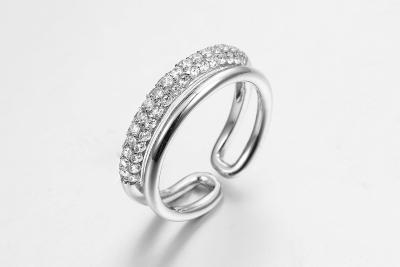 China 2.31g 925 Sterling Silver Halo CZ Engagement Ring - Circle Round Design with Customization Options for sale