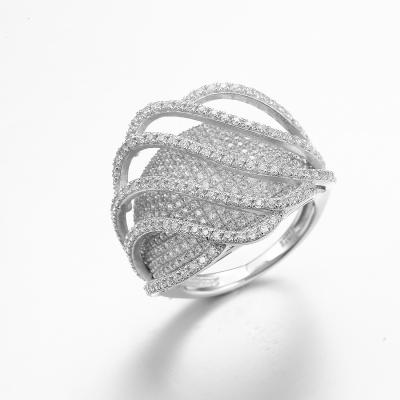 China Geometrical Shape 925 Sterling Silver CZ Zircon Ring Custom Rings for sale