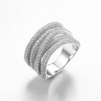 China Anniversary Gift 925 Sterling Silver CZ Wraparound Rings Interlocking for sale