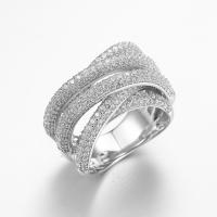 China Anniversary Gift 925 Sterling Silver CZ Wraparound Rings Interlocking for sale