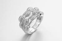 China Yujinfu 925 Sterling Silver Knot Ring with Cubic Zirconia 4.93g Weight in Multiple Plating Options for sale