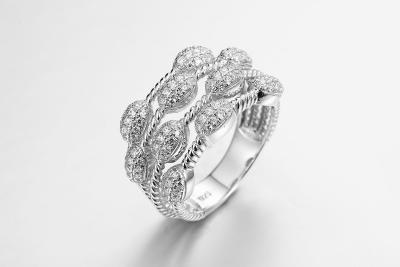China Yujinfu 925 Sterling Silver Knot Ring with Cubic Zirconia 4.93g Weight in Multiple Plating Options for sale