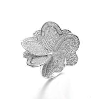 China Symbol of Power 925 Sterling Silver CZ Irregular Pattern Decoration Rings for sale