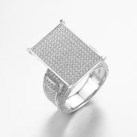 China 925 Sterling Silver CZ Double Finger Ring for Women - 8.75g Weight with Multiple Plating Options for sale