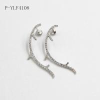 China 925 Silver Cartilage Earrings with Cubic Zirconia Crystals - 3.0g Weight, Multiple Gold Plating Options for sale