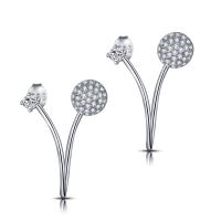 China 925 Silver Cartilage Earrings with Cubic Zirconia Crystals - 3.0g Weight, Multiple Gold Plating Options for sale
