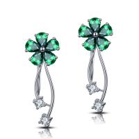 China Fresh Water Pearl Cartilage Earrings 925 Silver CZ 6.0mm Round Pearl - 2.21g Pair Weight with Multiple Plating Options for sale