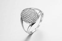 China Pear Shield 925 Silver CZ Rings For Valentine'S Day Unisex for sale