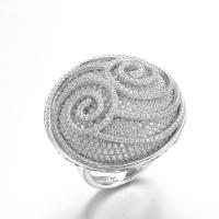 China Cubic Zirconia Mens Silver Patterned Rings 13.8g Sterling Silver Engraved Ring for sale