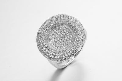 China 6.8g Sterling Silver Open Circle Ring with Customizable Disc - 925 Silver CZ Unisex Jewelry for sale