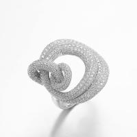 China Annulus Shape 7.59g 925 Silver CZ Rings Rhodium Plated Infinite Loop Ring for sale
