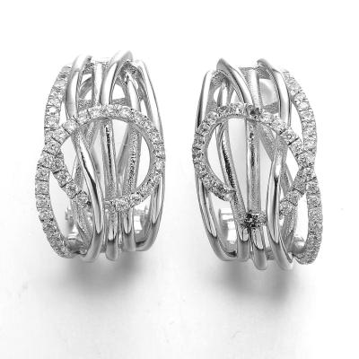 China Strip Mosaic Structure 925 Silver CZ Earrings with 6.57g Stone Weight and Multiple Plating Options for sale