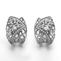 China Strip Mosaic Structure 925 Silver CZ Earrings with 6.57g Stone Weight and Multiple Plating Options for sale