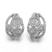 China Strip Mosaic Structure 925 Silver CZ Earrings with 6.57g Stone Weight and Multiple Plating Options for sale